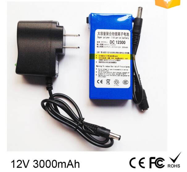 DC 12V 3000mah CCTV power supply with lithium Battery