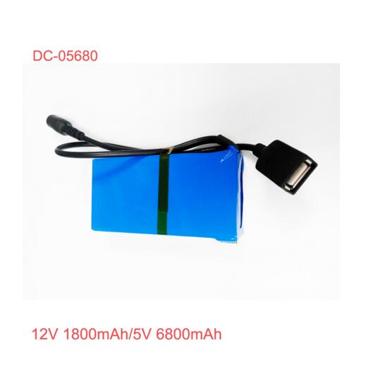 rechargeable 5v li ion polymer battery 12V output,USB 5V output dc-05680