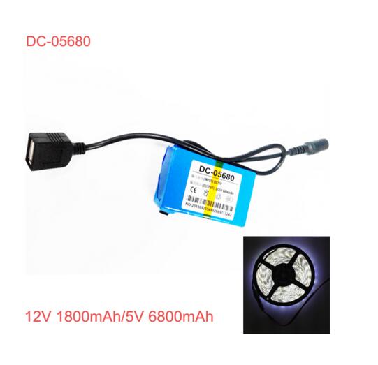 rechargeable 5v li ion polymer battery 12V output,USB 5V output dc-05680