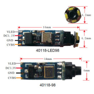 Medical endoscope camera module, 1/18" CMOS, 4mm wide